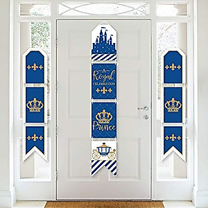 Big Dot of Happiness Royal Prince Charming - Hanging Vertical Paper Door Banners - Baby Shower or Birthday Party Wall Decoration Kit - Indoor Door Decor