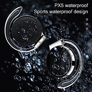 Bluetooth-Compatible Earphones Ear Hook ENC Noise Reduction Dual Microphone Sports Stereo Bluetooth-Compatible Earbuds for Travel Black