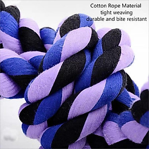 YORUWAN Dog Rope Toys for Aggressive Chewers Large Breeds, Interactive Toys,Tough Dog Chew Toys for Large and Medium Dogs, Indestructible Dental Cleaning Dog Tug of War Toys (Purple)