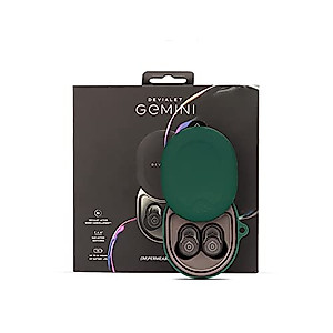 DAYJOY Soft Silicone case Compatible with Devialet Gemini, Portable Protective Shockproof Scratch Resistant Carrying Case Cover Sleeve with Carabiner Accessories (Green)