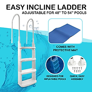 Main Access Above Ground Pool Ladder with Mat