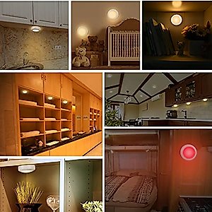 Cadrim Puck Lights, LED Color Changing Puck Lightings and Dimmable Under Cabinet Lights Battery Powered Under Counter Lights with Wireless Remote Controls for Kitchen(1 Pack)