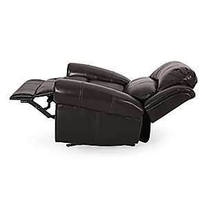 Christopher Knight Home Gavin Bonded Leather Gliding Recliner, Brown, 38.75D x 40.25W x 39.75H in