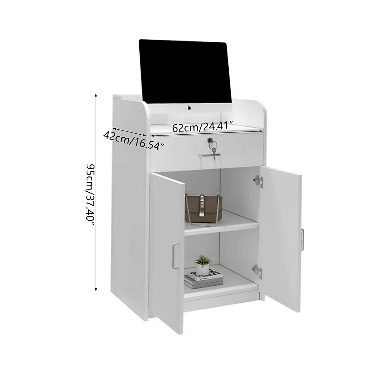 Lectern Lightweight Lecterns Wooden Laptop Desk Podium Stand Small Conference Teacher Podiums Simple Floor Standing Standing Lectern, White