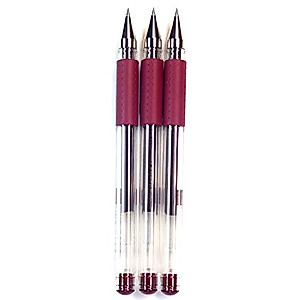 Uni Signo Gel Ballpoint Pen, Extra Fine 0.38mm, Bordeaux Black (UM151.60), 3 pens per Pack