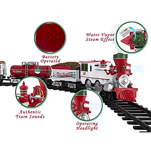 Lionel Battery-Operated Winter Wonderland Express Toy Train Set with Locomotive, Train Cars, Track & Remote with Authentic Train Sounds, Steam & Lights for Kids 4+