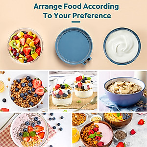 Yogurt Pot Parfait Cups With Lids and Spoons,Snack Cup Breakfast On The Go,Portable Cereal Container To Go,Travel Cereal Bowl and Milk Container,Overnight Oats Porridge Containers & Granola Holder