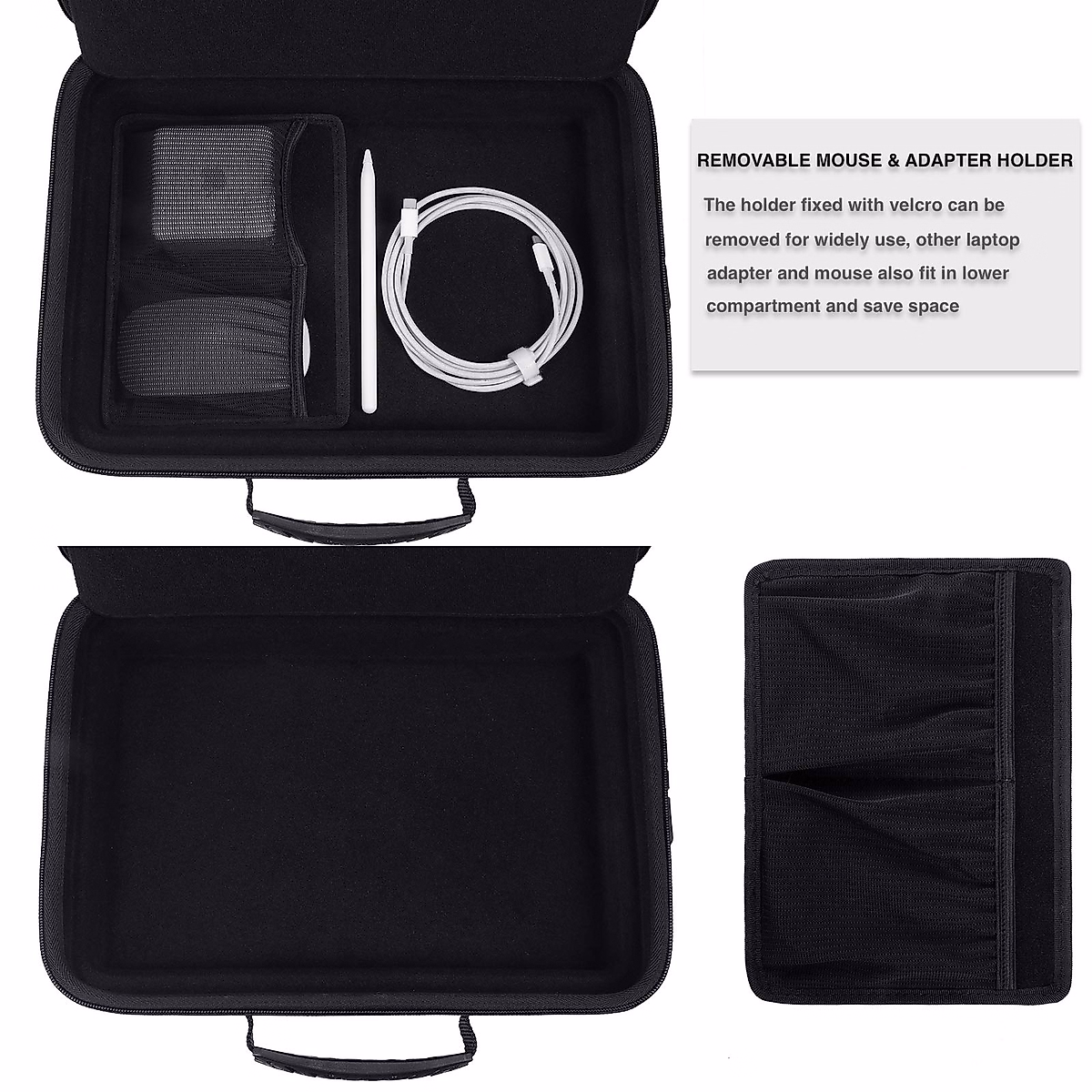 Zadii Hard Shell Locking Carrying Case for 12-14 inch Macbook Pro Macbook Air and iPad Pro, also Compatible with Surface Pro 8/X/7/6/5, Come with Protective Sleeve Bag