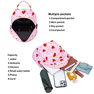 Cute mini pack bag backpack for grils children and adult (strawberry)