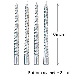 10 inch Taper Candles Set of 4 Tapered Candle, Tall Candlesticks, Smokeless,Home Dinner Candle, Party, Wedding, Halloween, Christmas Candles (10 inch, White)