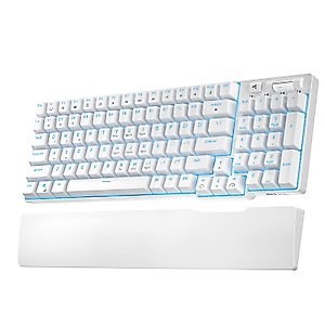 RK ROYAL KLUDGE RK96 90% Triple Mode BT5.0/2.4G/USB-C Hot Swappable Mechanical Keyboard with Magnetic Wrist Rest, 96 Keys Wireless Gaming Keyboard with Software, Blue Backlight