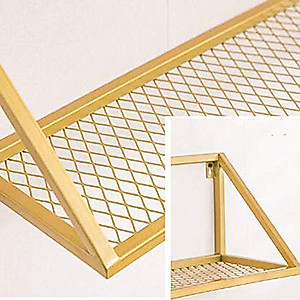 PIBM Stylish Simplicity Shelf Wall Mounted Floating Rack Shelves Simple Iron Art Bedroom Bookshelf Storage,3 Sizes,2 Colours, Metallic , ABC Combination