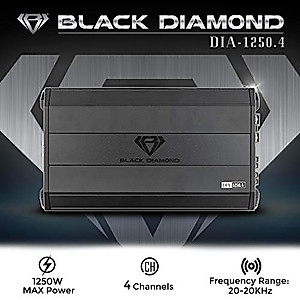 Black Diamond DIA-1250.4 Car Audio Amplifier – 4 Channel, Full Range, Class Ab, 1250 Watts