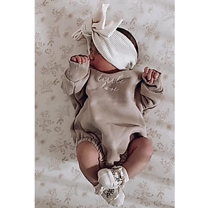 FYBITBO Baby Girl Boy Crewneck Sweatshirt Bubble Romper Long Sleeve Shirt Onesie Valentines Day Outfit Fall Clothes (Little Love Pale Purple,0-3 Months)