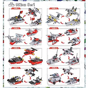 City War Battleship Building Block Set, Military Warship with Rescue Helicopter, Patrol Boat, and Army Vehicle, Best Aircraft Carrier Toys Birthday Gift for Kids and Boys Ages 6+ (952 Pieces)
