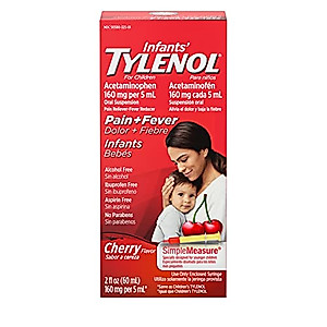 Infants' Tylenol Acetaminophen Liquid Medicine, Cherry, 2 fl. oz (Pack of 6)