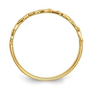 IceCarats 14K Yellow Gold Heart Love Ring Size 6