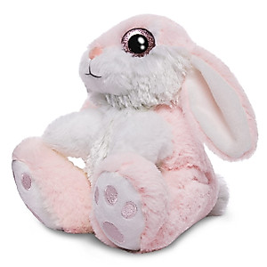 Nleio Bunny Stuffed Animal, 8.5" Plush Bunny Rabbit Stuffed Animals with Floppy Ears, Cuddly Soft Plush Toys Huggable & Washable, Easter Birthday Gift for Babies Toddlers Kids Boys Girls (Pink)