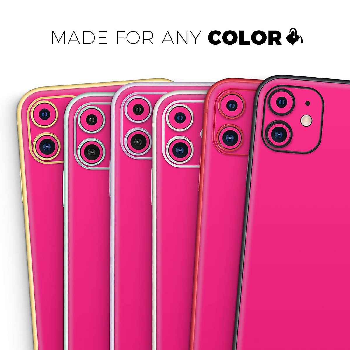 Design Skinz Solid Pink V2 - DesignSkinz Protective Vinyl Decal Wrap Skin Cover Compatible with The Apple iPhone 11 Pro (Full-Body, Screen Trim & Back Glass Skin)