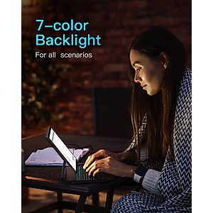 Officelab Bluetooth Keyboard Compatible with iPad Pro 11-inch (4th/3rd/2nd/1st Generation) and iPad Air (5th/4th Generation), with 7-Color Backlight, Shortcut Supported, KB09111, Black