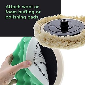TCP Global Brand 7" Hook & Loop Grip Mount Universal Polisher Buffer Backing Plate Pad, 5/8" - 11 Threads - Attach Foam Wool Buff Pads - Rotary Polisher Backup Pad - Automotive, Car Detailing