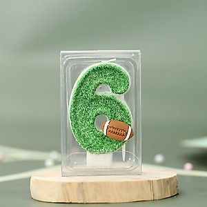 CasaPopz Football Birthday Number Candles for Cake Green Number 1 Candle 1st Football Cake Topper Cupcake Topper for Football Birthday Party Decorations Supplies Favors