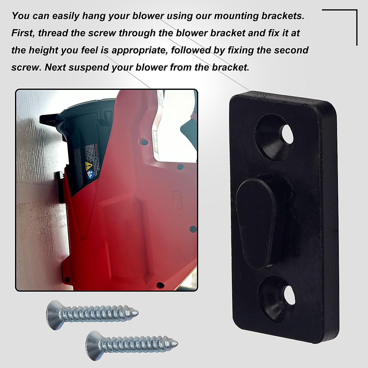 Leaf Blower Wall Mount Compatible with Milwaukee Leaf Blower M18 2724-20 2724-21, Plastic Wall Holder use for Hanging Leaf Blower - Mounting Bracket