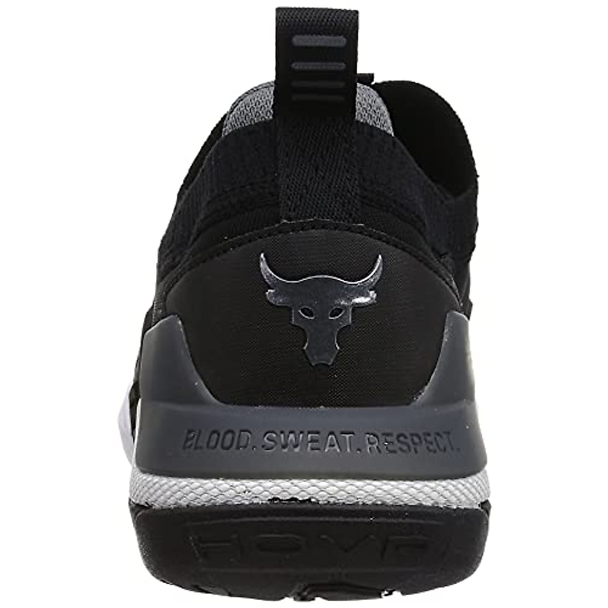 Under Armour Men's Project Rock 4 Training Shoe (10.5, Black/White, Numeric_10_Point_5)