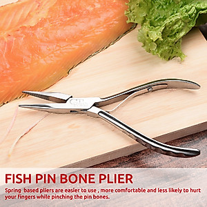 Fish Bone Pliers/Tweezers Stainless Steel Washable (Silver)