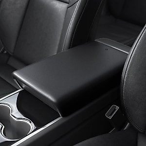 Spigen Center Console Non-Slip Armrest Cover Designed for Tesla Model 3 & Y 2025/2024/2023 with EZ Snap On Install [Not Compatible with New Model Y 2025 Refresh & Model 3 2025/2024 Refresh] - Black