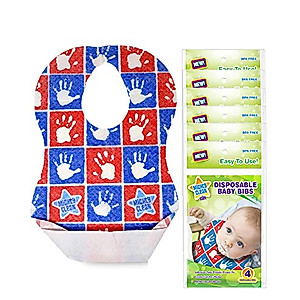 Mighty Clean Baby Disposable Baby Bibs 24 Count (4 Bibs per Package)