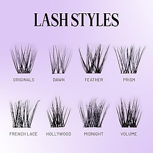 Lilac St - Originals Natural Faux Eyelash Clusters (12mm) - Soft, Natural Look - DIY Lash Extension Wisps - Lightweight & Lifelike - Lasts 10 Days - Cruelty Free, Vegan, Women Founded - 10 Lashes