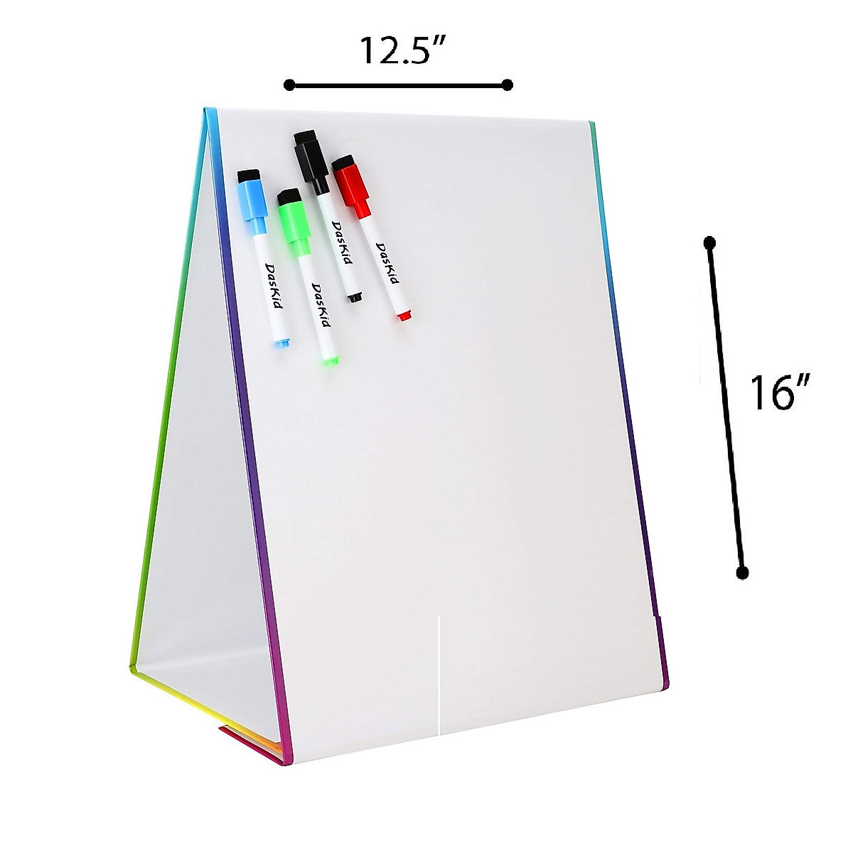 Tabletop Magnetic Easel & Whiteboard (2 Sides) Includes: 4 Dry Erase Markers. Drawing Art White Board Educational Kids Toy