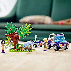 LEGO Friends Baby Elephant Jungle Rescue 41421 Adventure Building Kit; Animal Rescue Playset That Comes with a Toy Truck and Trailer, Plus Friends Emma and Stephanie (203 Pieces)