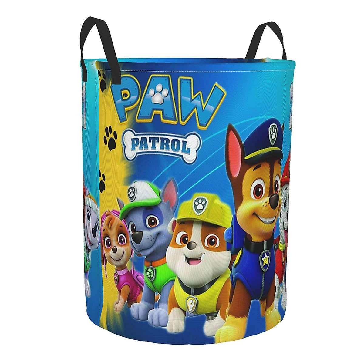 Paw Patrol Circular Waterproof Hamper Dirty Clothes Standing Laundry Basket With Handle Round Storage Organizer Bin Gifts For Kids Children Small