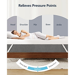 3 Inch Gel Memory Foam Mattress Topper Queen, Cooling Mattress Topper, Body Support & Pressure Relief, with Removable Soft Cover, CertiPUR-US Certified