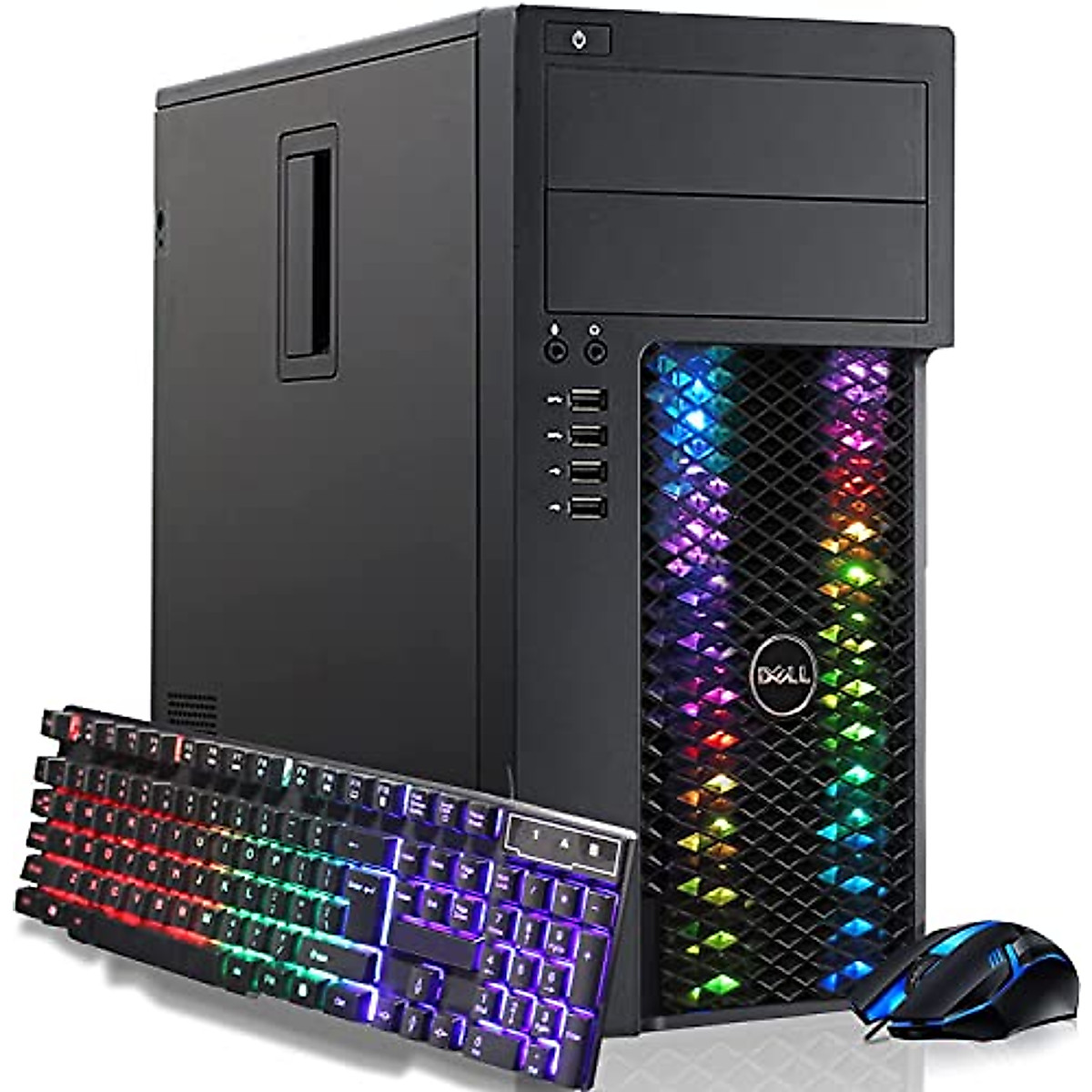 Dell Gaming Precision 3620 Tower Desktop PC, Intel Quad Core I5-6500 up to 3.6GHz, GeForce RTX 2060 Super 8G GDDR6, 32G DDR4, 256G SSD+3T, RGB Keybaord & Mouse, DVD, WiFi, BT, Win10P64 (Renewed)