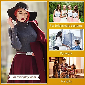 Giantree Women Skinny Belt, Metal Corset Belt Thin Waist Belt Stretch Waist Belt for Dress(Silver)