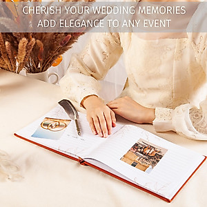 fusuu Elegant Linen Wedding Guest Book – 120 Pages for Wedding Reception, Bridal Shower, Baby Shower Guest Book – Beautiful Guestbook, Guest Sign in Book