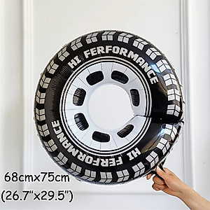 Race Car Balloon Garland Arch Kit 166PCS Dusty Blue Black Latex Balloon Wheel Checkered Foil Balloons for Baby Shower Race Car Two Fast Birthday Party Decorations