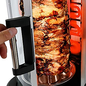 NutriChef Countertop Vertical Rotating Oven - Rotisserie Shawarma Machine, Kebob Machine, Stain Resistant & Energy Efficient W/ Heat Resistant Door, Includes Kebob Rack with 7 Skewers (PKRTVG34)