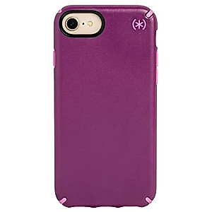 Speck Products Protective Skin Cover for iPhone SE 2020 Case/iPhone 7 Case (Also Fits iPhone 6 and iPhone 6S) - (Mangosteen Purple/Hibiscus Pink)