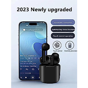 Wireless Earbuds, Bluetooth Headphones with Microphone, IPX7 Waterproof, 35H Playtime, High-Fidelity Stereo Earphones,with Wireless Charging Case, for iOS/Android,Running/Fitness/Work - Black