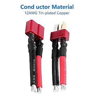 XIITIA 8 Pairs T Plug Female and Male Connector with 12AWG Silicon Wire, 55MM Extention Cable for RC Lipo Battery Cable Drone