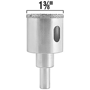 QEP 1-3/8 in. Diamond Hole Saw with Water Delivery System, Silver