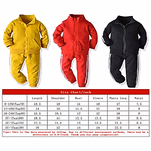 CRAZY GOTEND Toddlers Boys Outfit Set Long Sleeve Tracksuit Sweatsuit 2 Pack Kids Clothing Athletic Clothes Zip With Pockets Red 12-18 Months/80