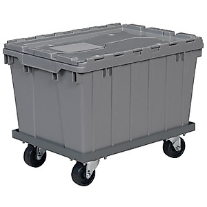 Akro-Mils RU843HR1420 Powder Coated Steel Panel 4-Wheel Dolly for 39085, 39120, 39170 or 66486 Attached Lid Containers, Grey