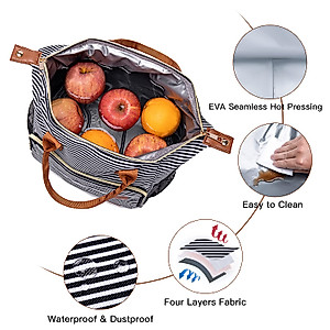 TuErCao Insulated Lunch Bags for Women Men - Freezable Leakproof Adult Lunch Box for Work Office School - Reusable Lunch Tote Bag Portable Soft Side Cooler Bag for Travel Beach Picnic Camping