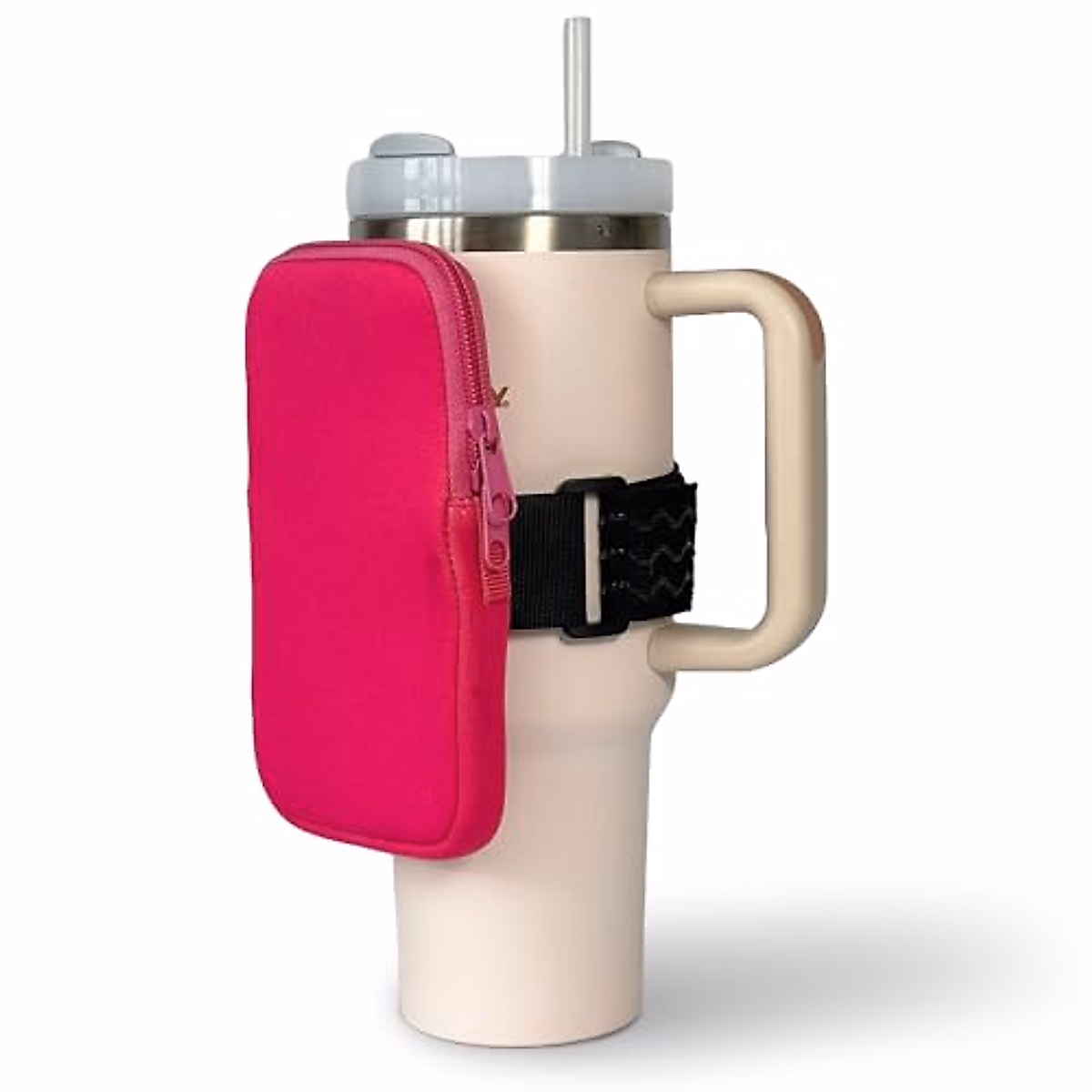 Water Bottle Pouch for Stanley, Water Bottle Accessories, Stanley Fanny Pack, Stanley Tumbler Accessories, Stanley Cup Pouch, Gym Accessories for Women, Stanley 40oz Accessories - Hot Pink
