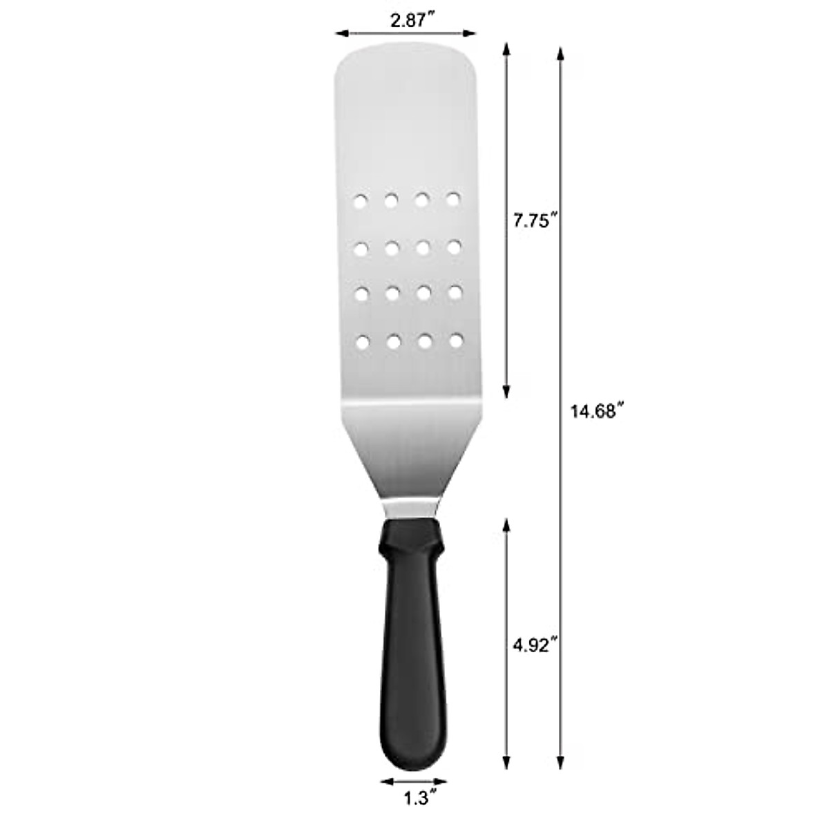 New Star Foodservice 38385 Plastic Handle Flexible Grill Turner/Spatula, Perforated, 14.5-Inch, Black